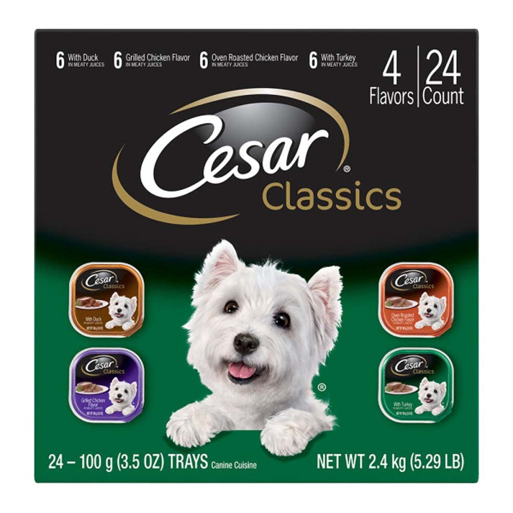 Cesar Classic Loaf in Sauce Adult Wet Dog Food Variety Pack (Duck, Chi ...