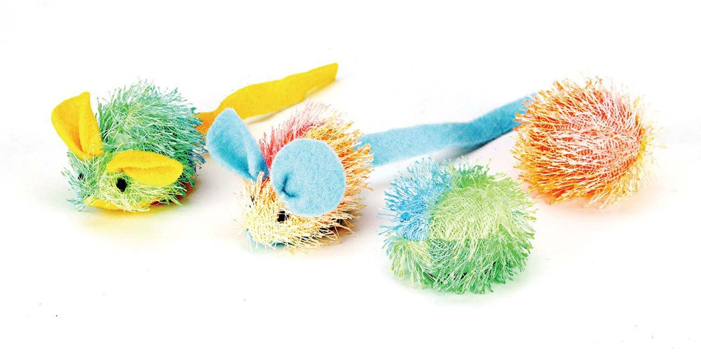 Spot Stringy Mice and Ball Cat Toy with Catnip Assorted 2 in 4 Pack ...