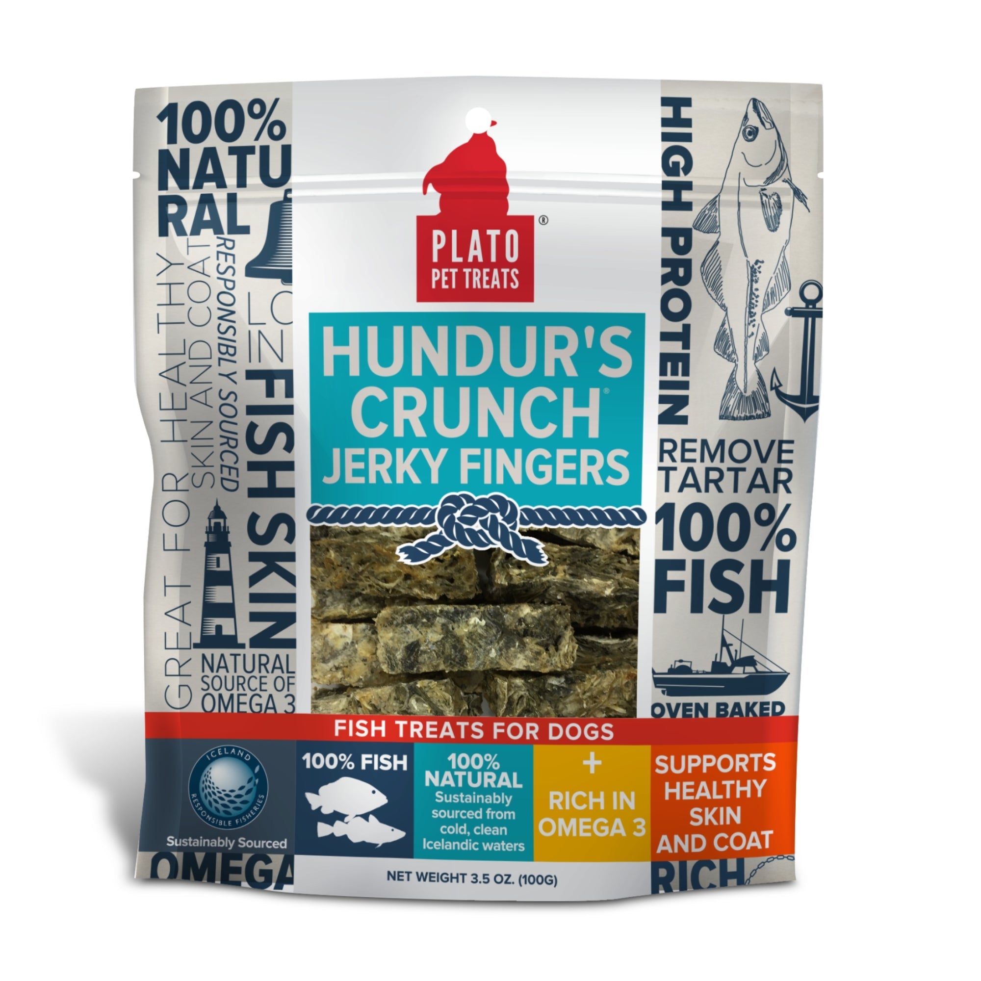Plato Hundurs Crunch Jerky Finger 3.5oz. – Fur Babies Plus